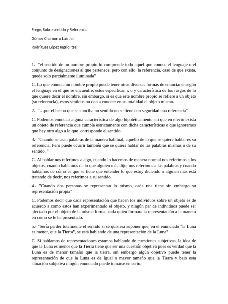 Frege | PDF | Pensamiento | Verdad