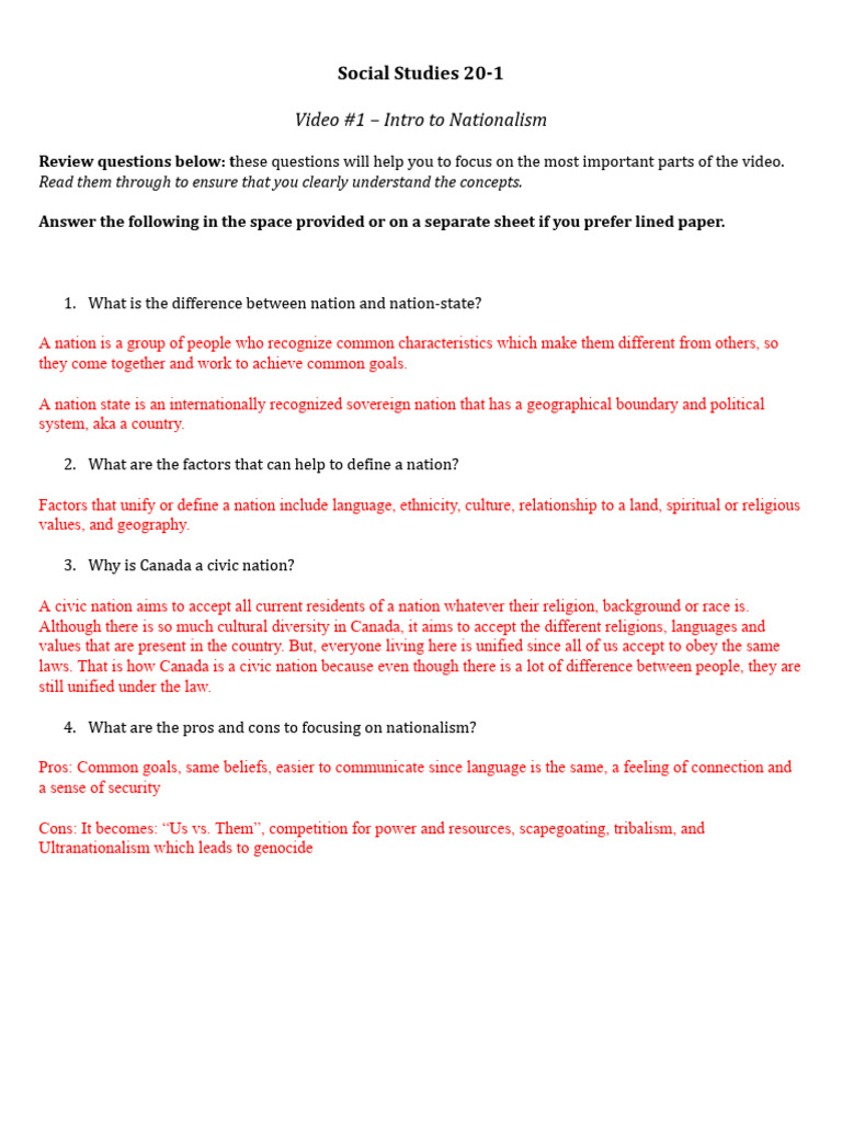 Introduction To Nationalism | PDF