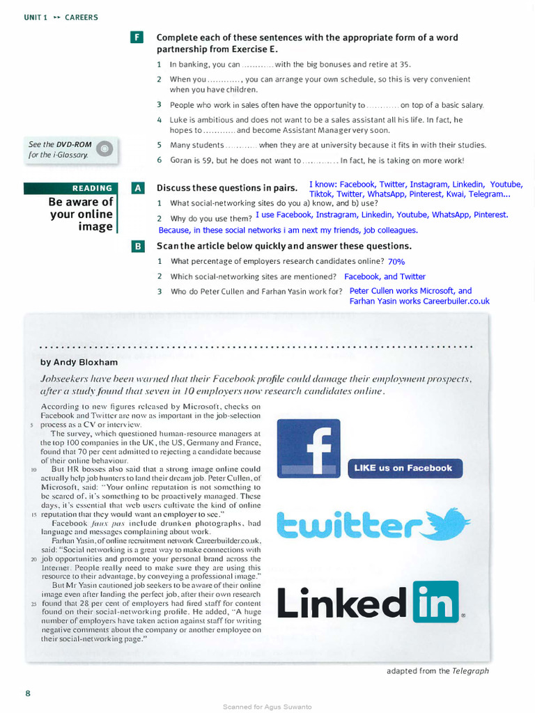 Pre Intermediate Unit 1 - Pages8and9 | PDF | Human Communication