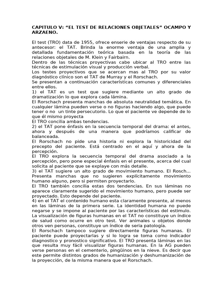 CAPITULO V Ocampo y Arzeno | PDF | Percepción | Las emociones