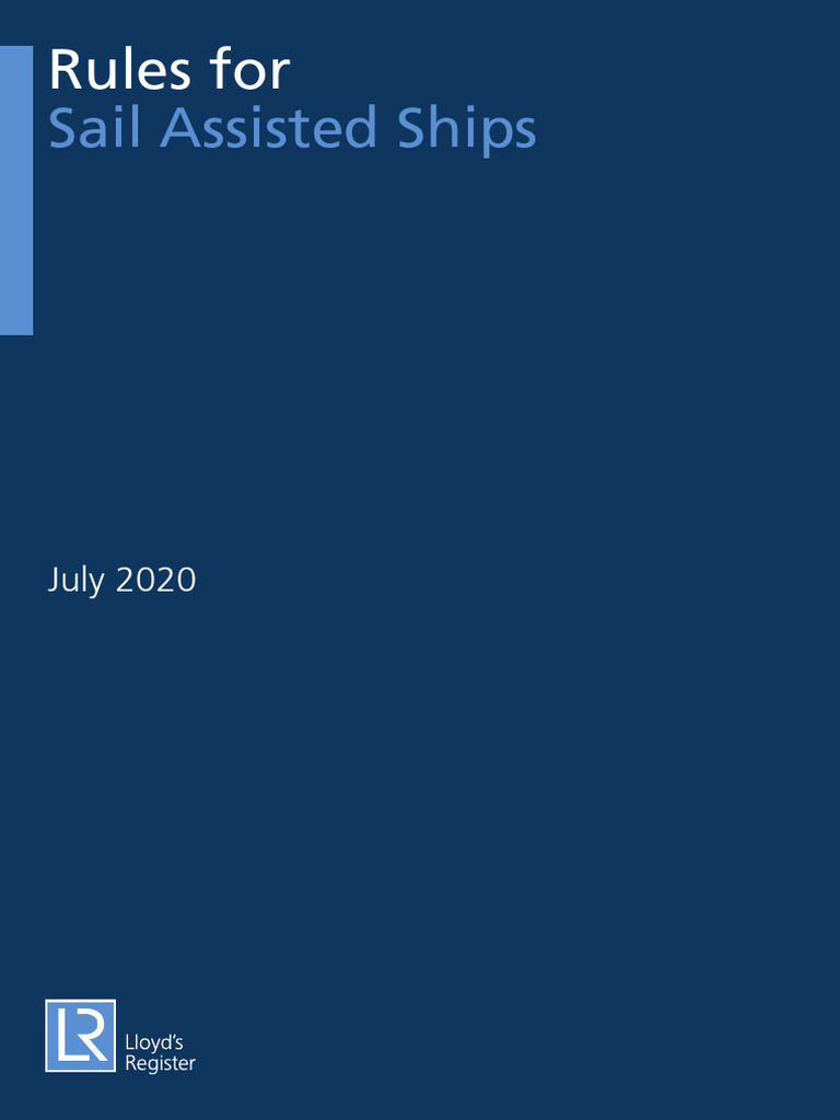 LR Rules For Sail-Assisted Ships | PDF | Ships | Sail