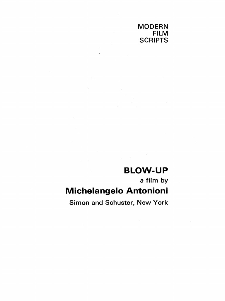 劇本Michelangelo Antonioni & Tonino Guerra’s Screenplay for Blow-Up | PDF