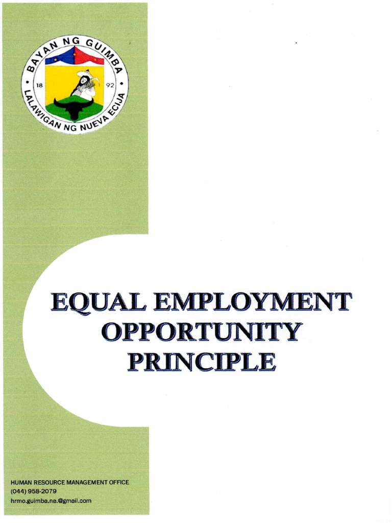 Equal Employment Opportunity Principle EEOP 3 | PDF