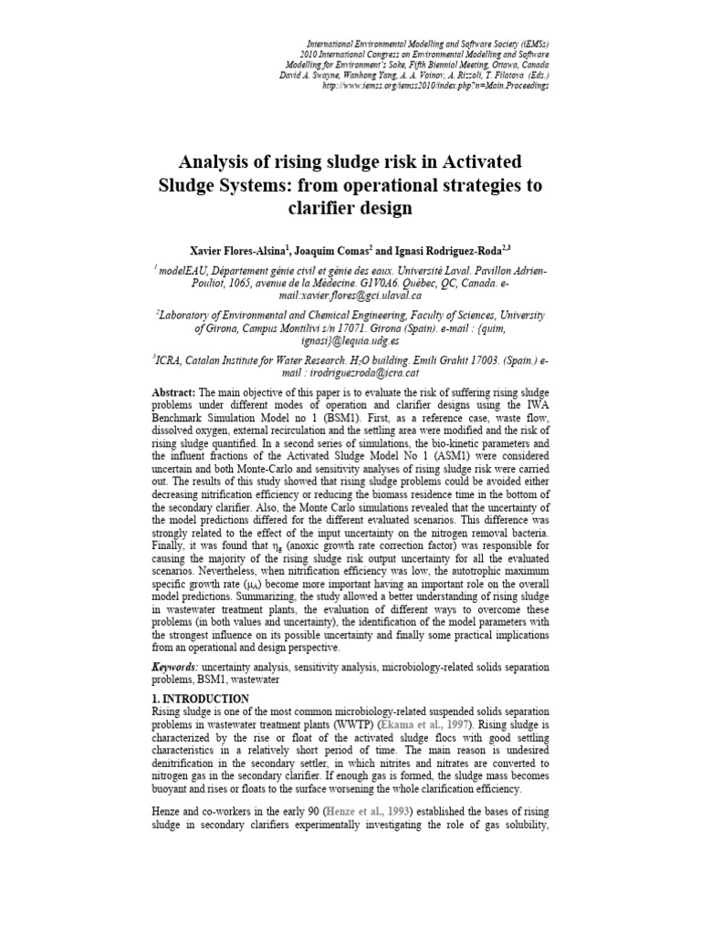 S.26.01.analysis of Rising Sludge in Activated Sludge Systems - From ...