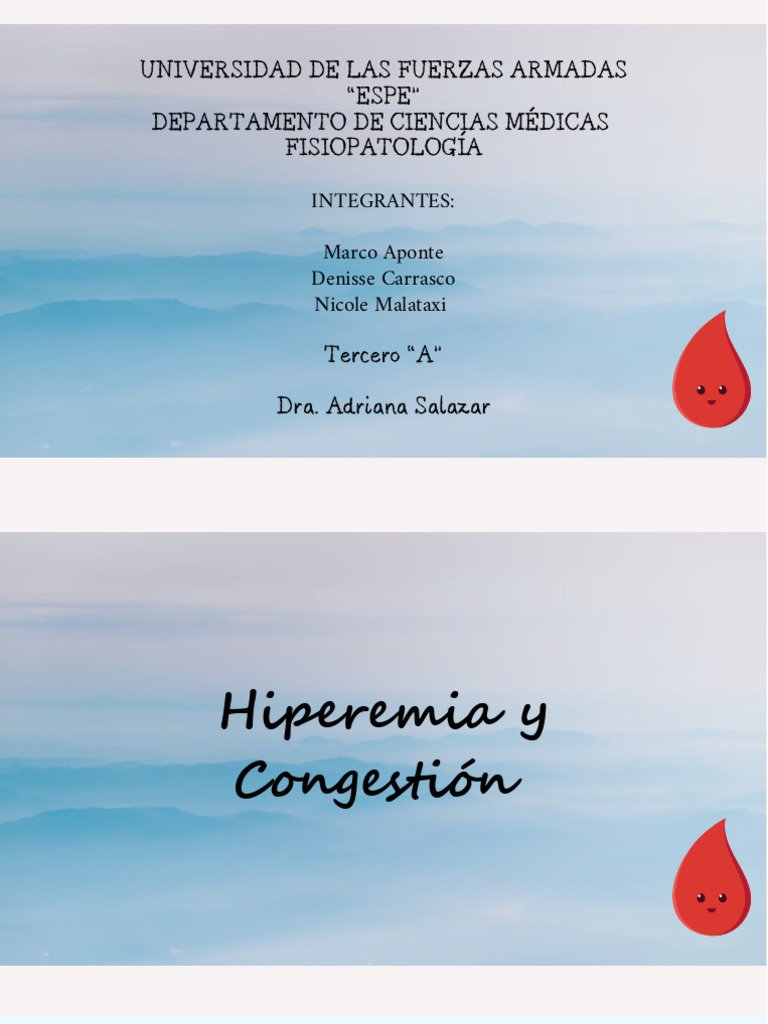 Hiperemia y Congestión: Comparativa Clínica | PDF | Inflamación | Sangre