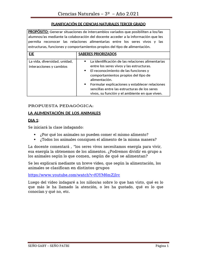 Clasificación de Animales por Alimentación | PDF | Diente | Aves