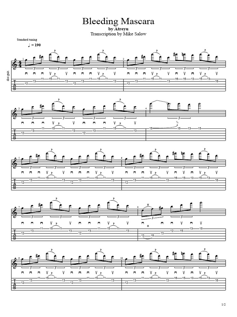 Guitar Tab for "Bleeding Mascara" | PDF