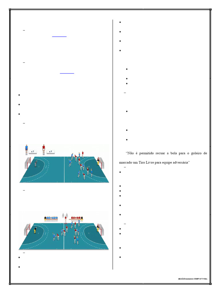 Regras Essenciais do Handebol | PDF | Esportes coletivos | Jogos com bola