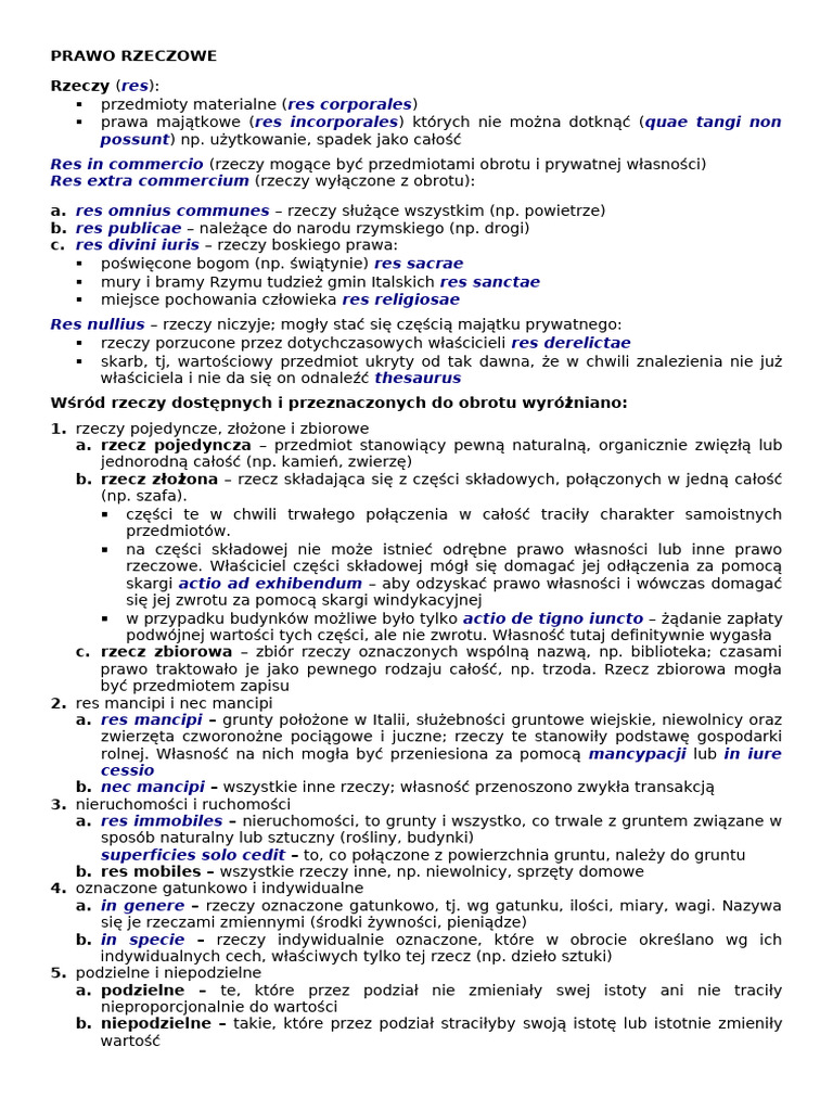 Prawo rzeczowe i prawo zobowiązań | PDF