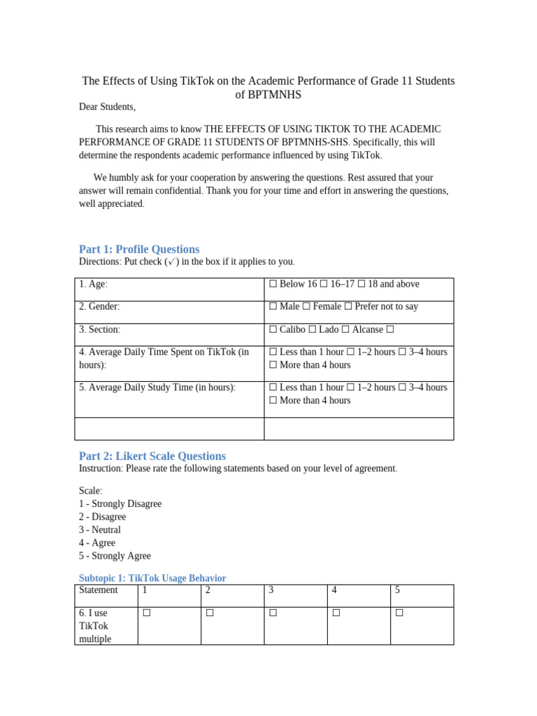 Quantitative_Research_Questionnaire | PDF | Psychology | Behavioural ...