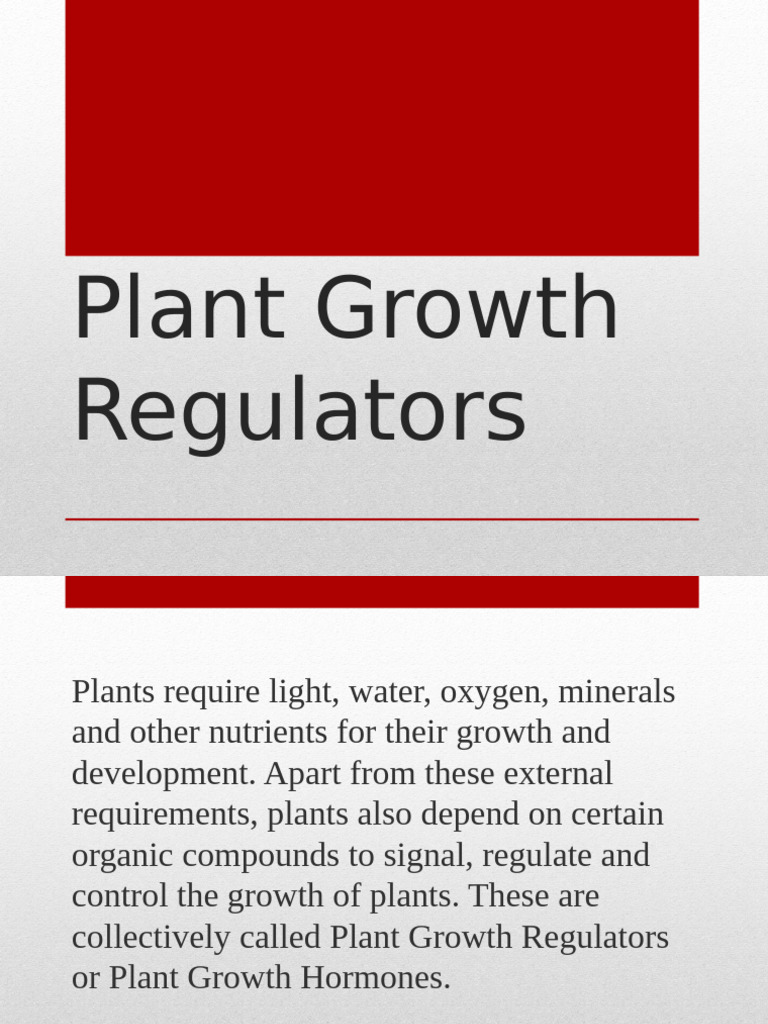 Understanding Plant Growth Regulators | PDF | Plant Hormone | Plant ...