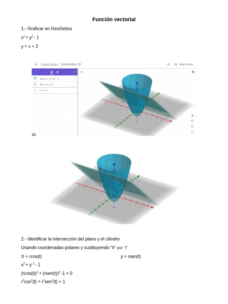 Actividad - Funcion vectorial | PDF