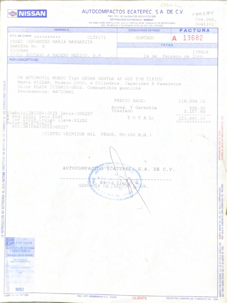 Factura Sentra | PDF