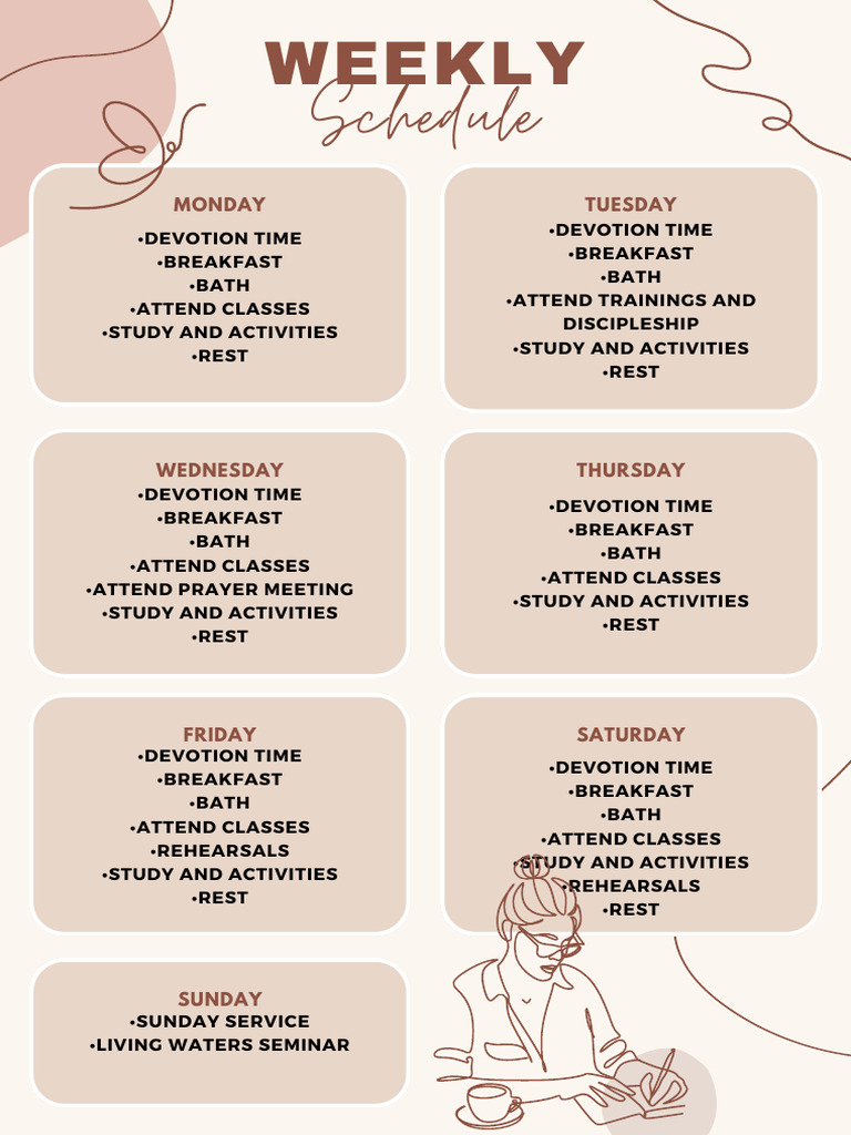 Brown Minimalist Weekly Schedule Poster - 20240403 - 095424 - 0000 | PDF