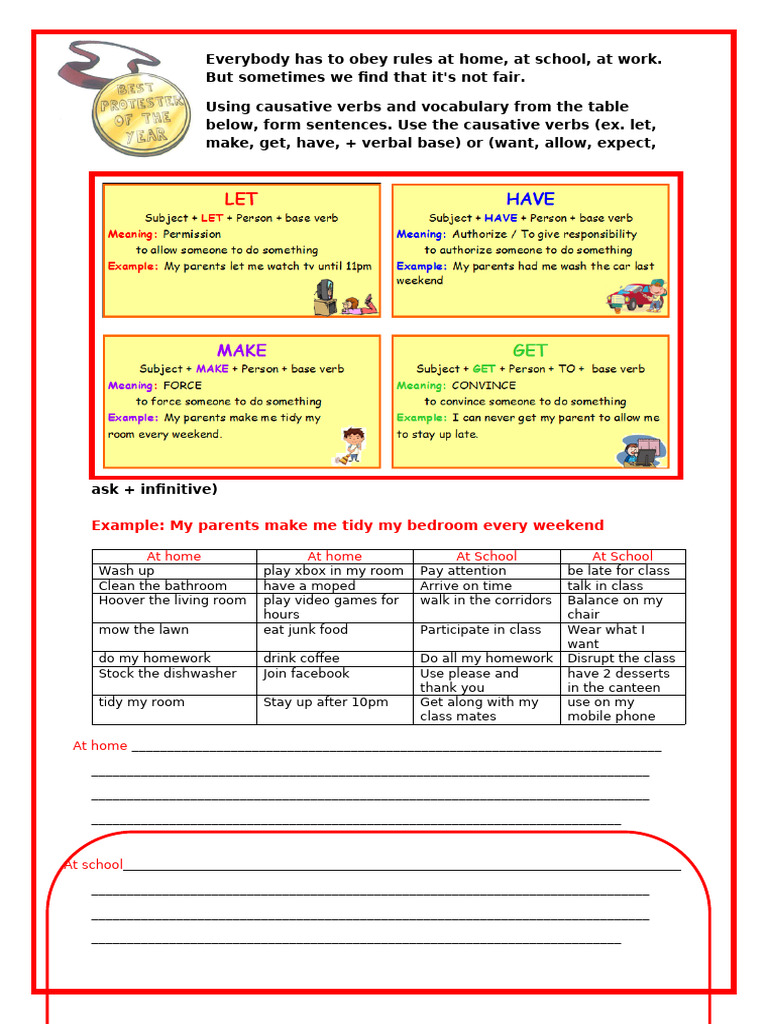 Causative Verbs Exercise | PDF