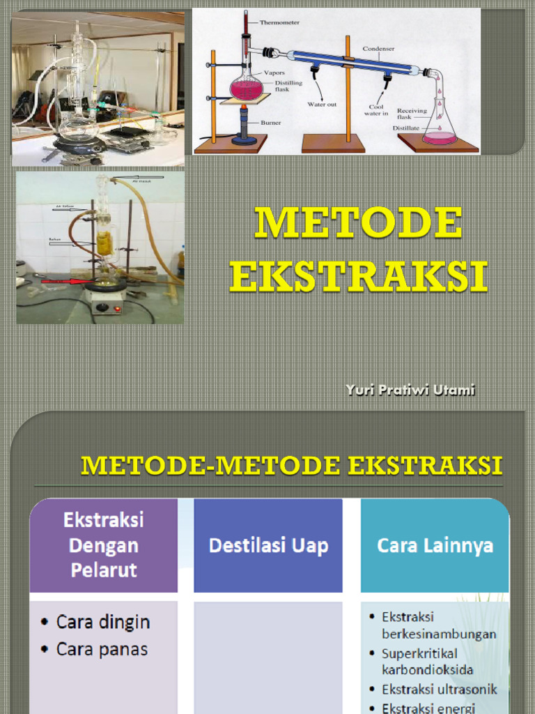 Metode Ekstraksi: Maserasi dan Distilasi | PDF