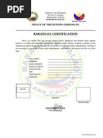 Barangay Certificate of Residency Template | PDF