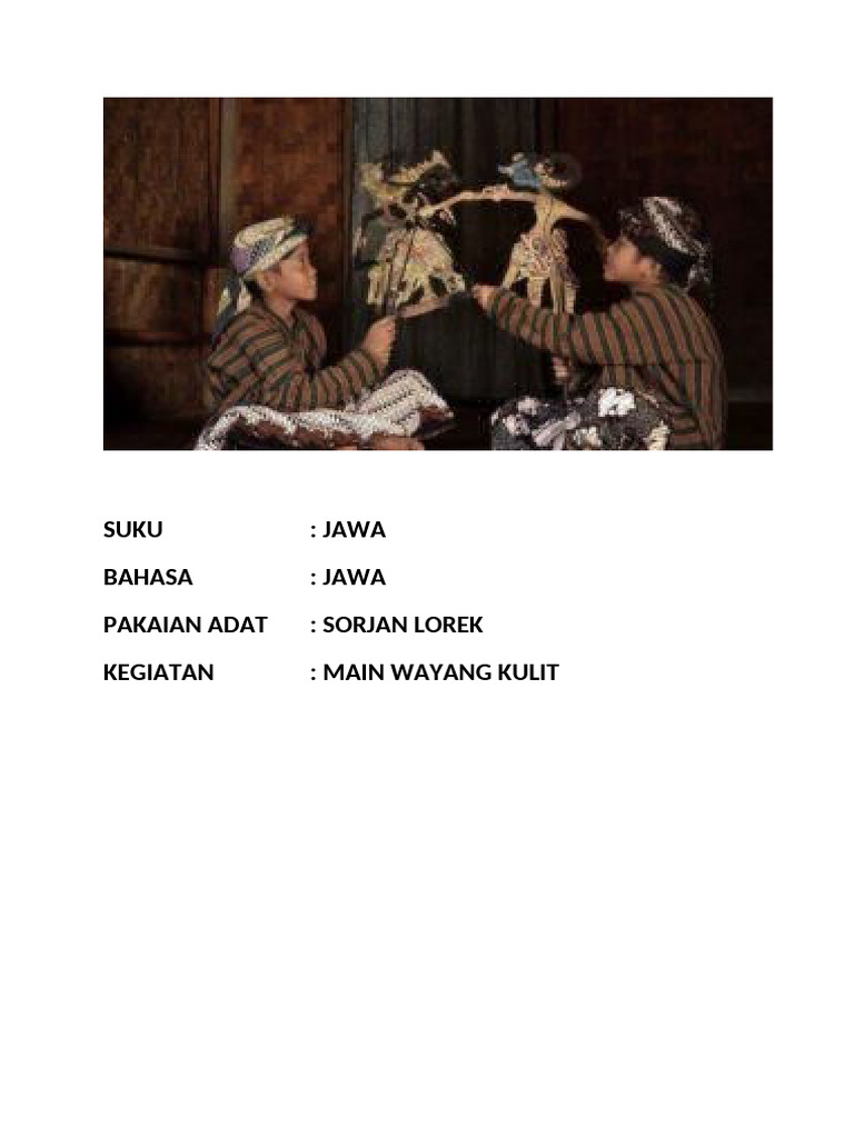 TUGAS KLIPING SUKU DI INDONESIA | PDF