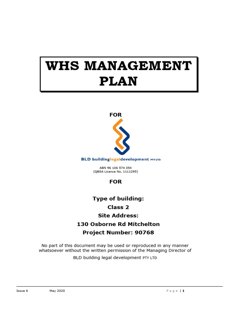 2020 COVID Edit On Site Construction WPHS Management Plan | PDF ...