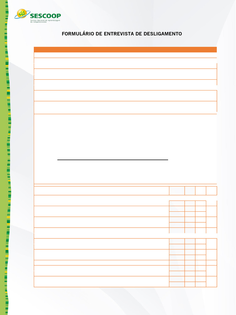 08. Formulário de Entrevista de Desligamento | PDF | Gestão de recursos humanos | Economias