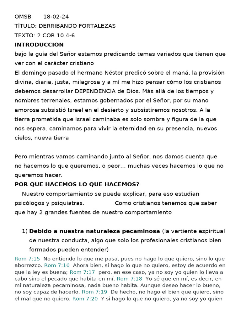 Fortalezas | PDF | Verdad | Dios