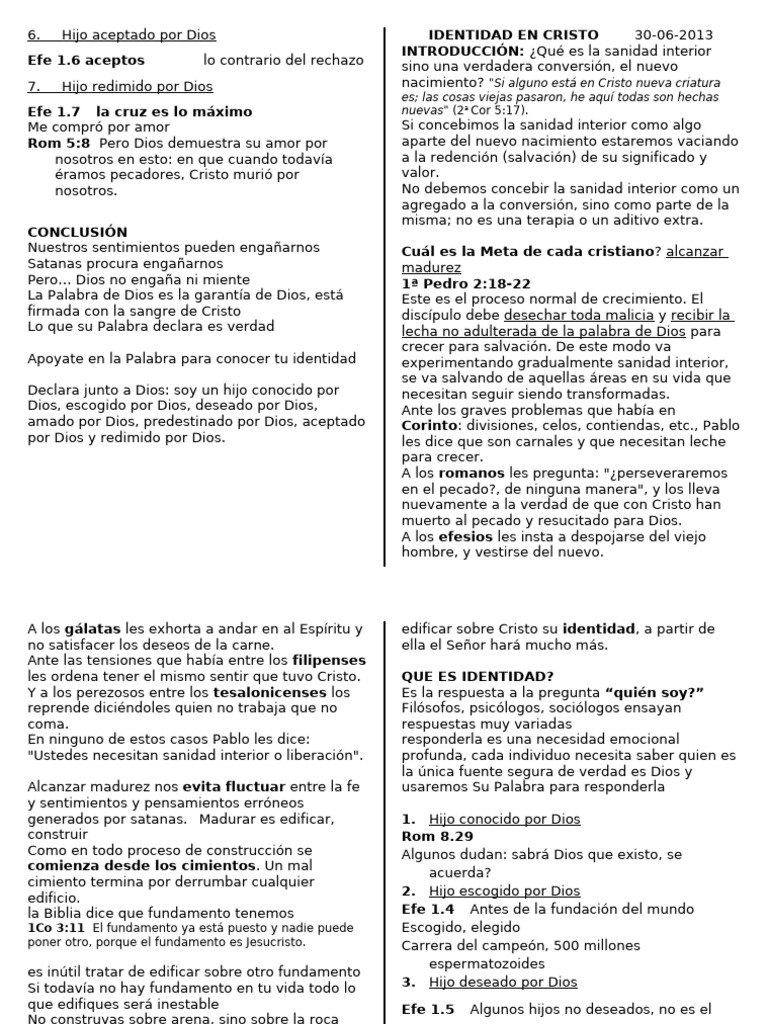 Identidad en Cristo: Hijo de Dios | PDF | Cristo (título) | Pablo el ...