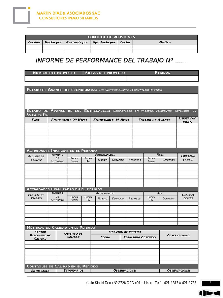 Informe de Performance del Proyecto | PDF | Informática