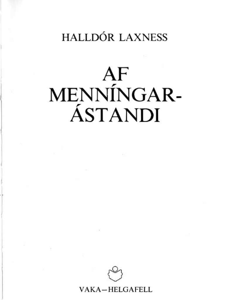 Af menníngarástandi (Halldór Laxness) (Z-Library) | PDF