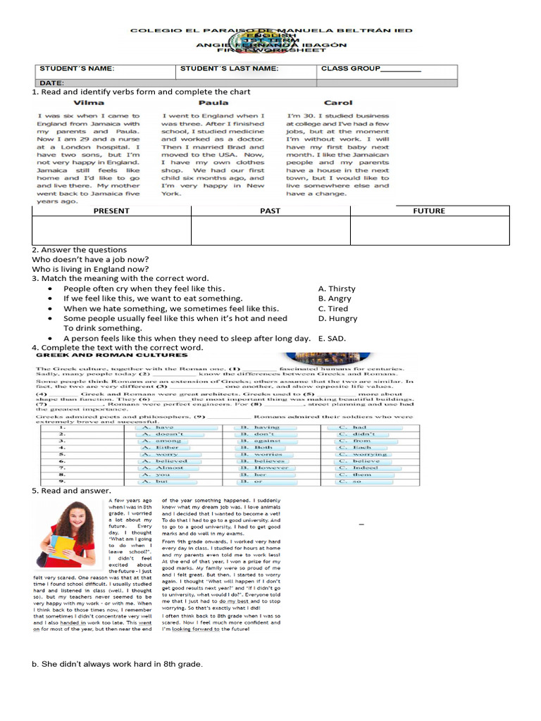 1st Worksheet | PDF