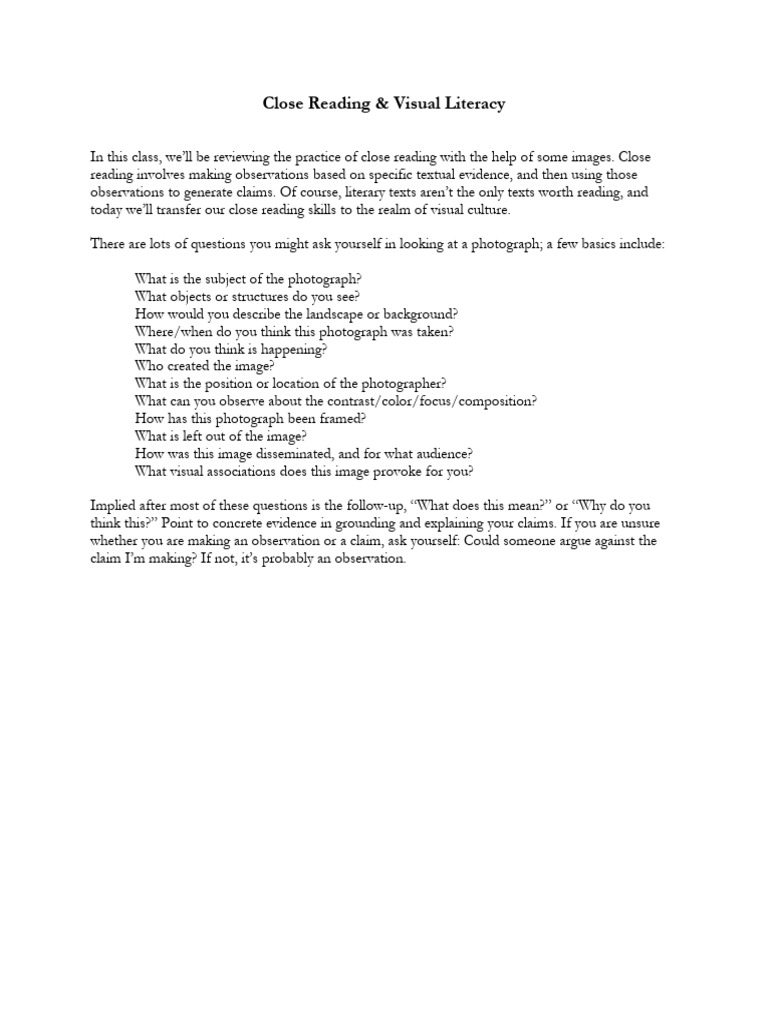close reading visual media handout (1) | PDF