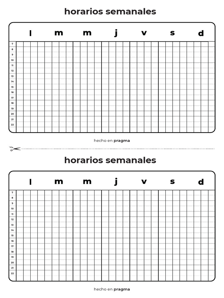 Horarios Semanales Hecho en Pragma® | PDF