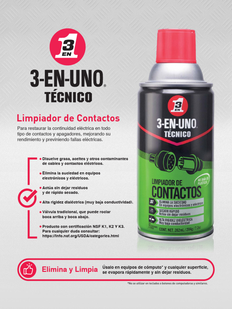 Ficha Tecnica Limpia Contactos | PDF | Toxicidad