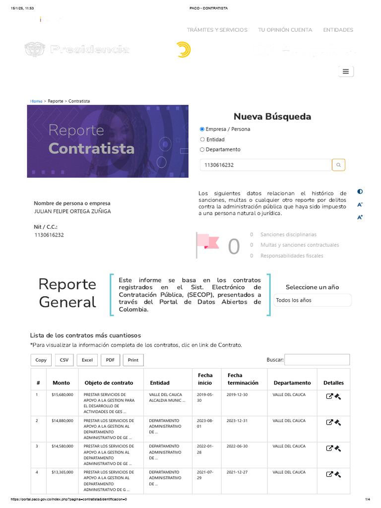 Reporte de Contratos y Sanciones | PDF | Gobierno