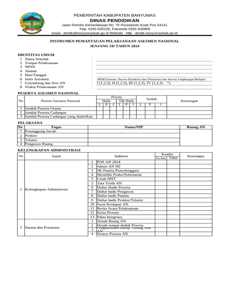 Instrumen Pemantauan an 2024 | PDF