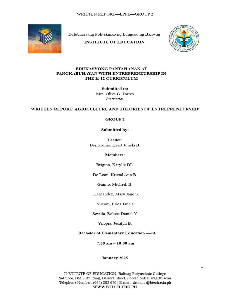 EPPE.WR2 (2) | PDF | Entrepreneurship | Agriculture