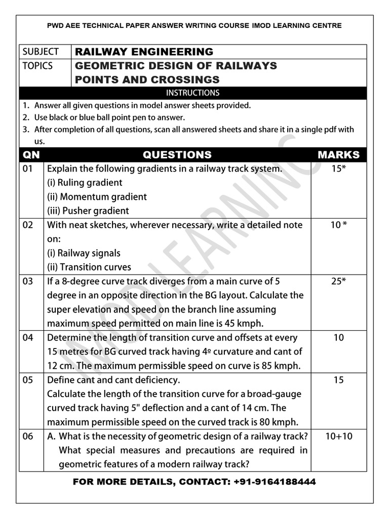 Railway Engineering Course Overview | PDF