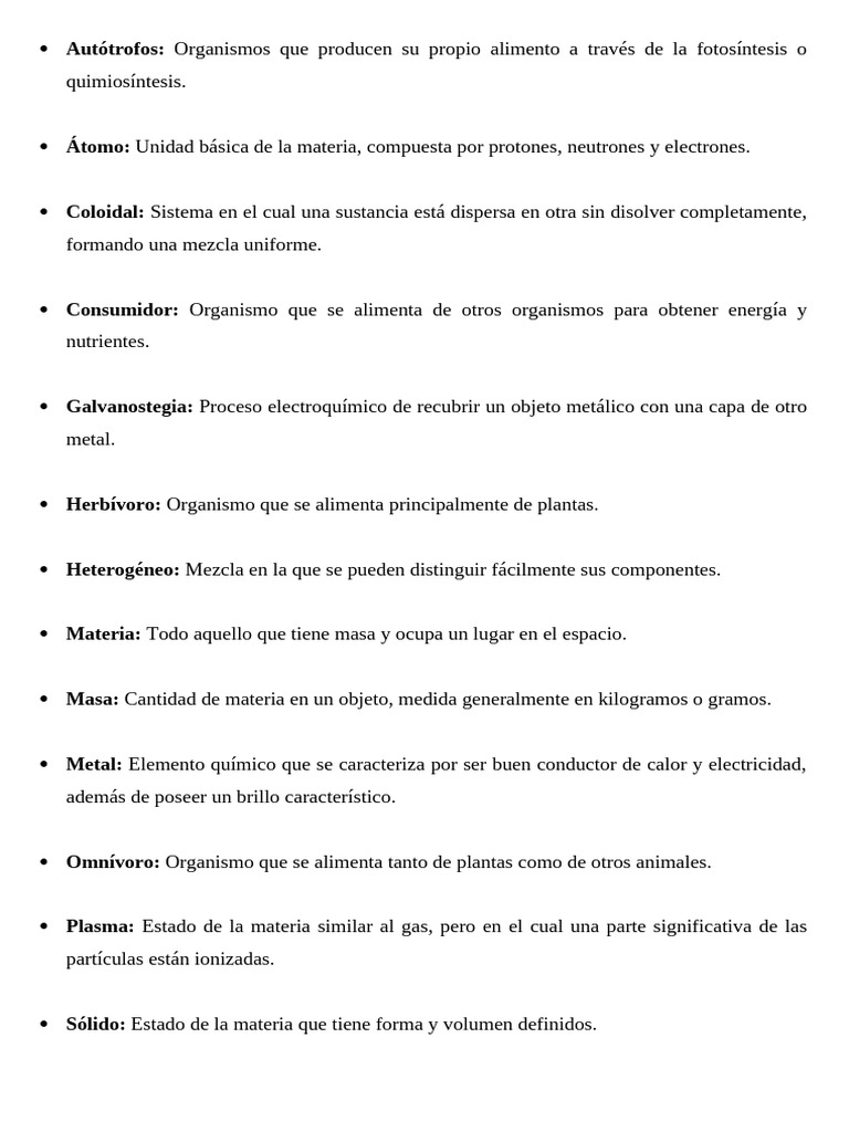 Glosario de Términos Científicos Básicos | PDF