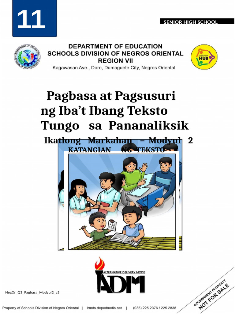 FIl 11 Pagbasa Q3 Module 2 Final Edited Rechecked | PDF