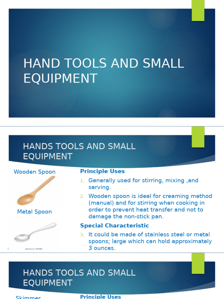 Hand Tools and Small Equipment | PDF | Custard | Cookware And Bakeware