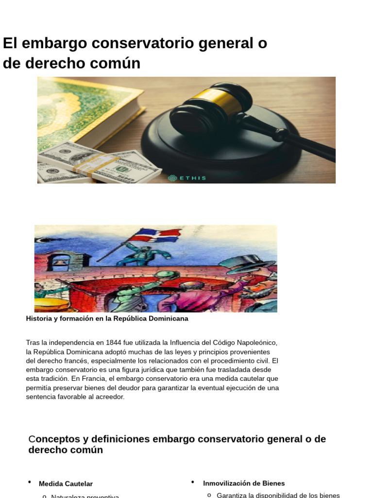 PPT JENIFER. El embargo conservatorio general o de derecho común | PDF ...