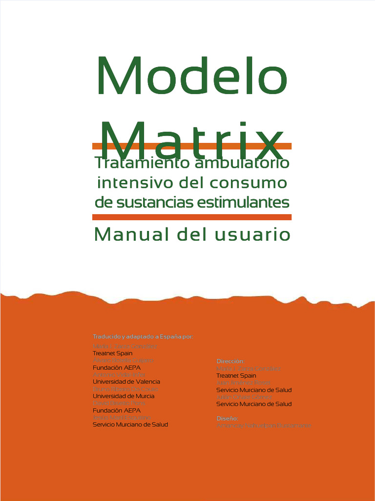 PDF Manual Usuario Tratamiento Matrix - Compress | PDF | Despachador de drogas | La dependencia ...