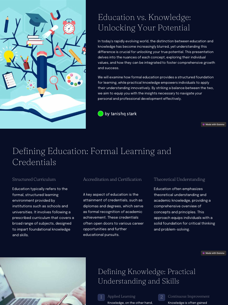 Unlocking Potential: Education vs. Knowledge | PDF | Critical Thinking ...