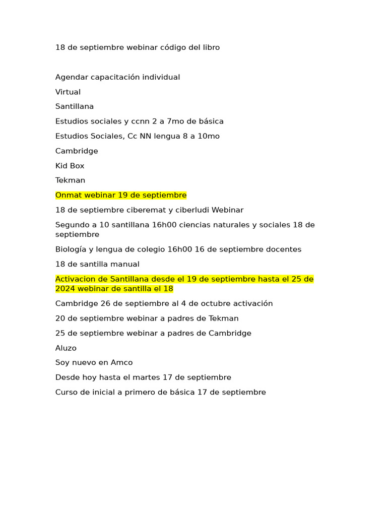 18 de Septiembre Webinar Código Del Libro | PDF