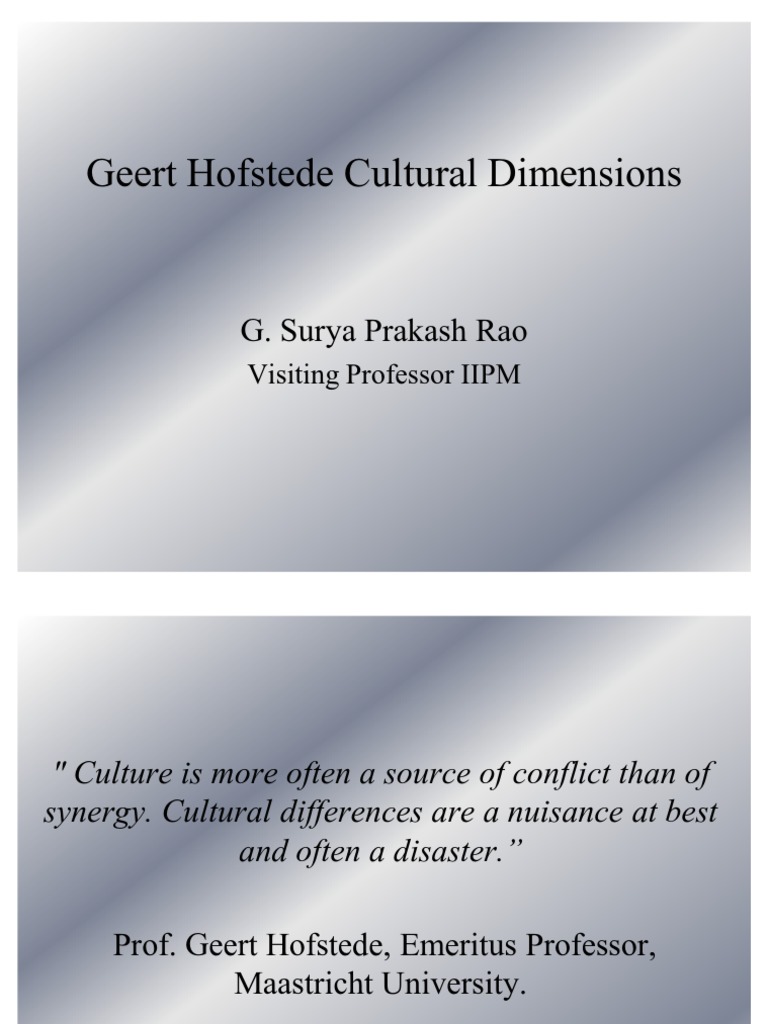 Geet Model and Hofstede's Insights | PDF