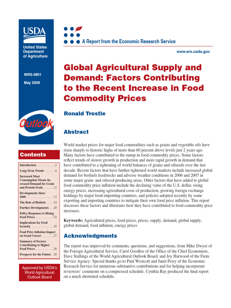 Trostle Commodity Prices USDA | PDF | Biodiesel | Agriculture