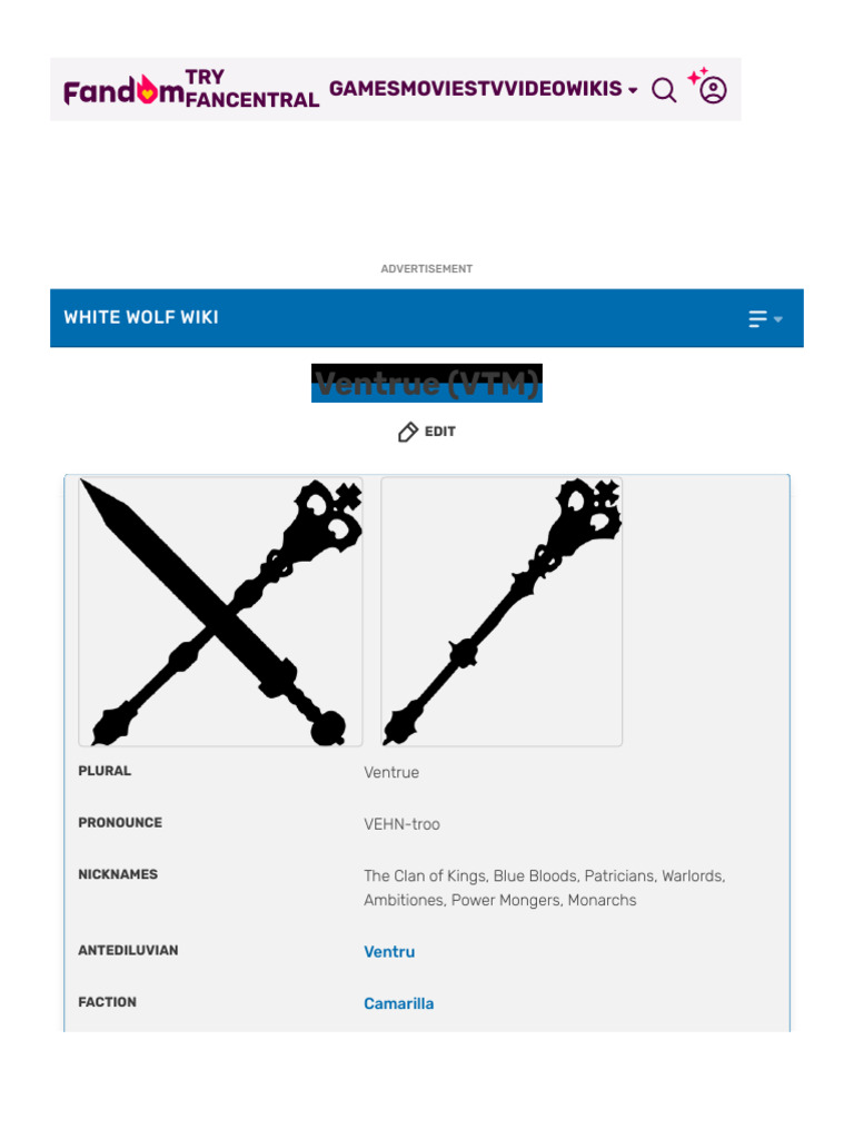 Ventrue (VTM) - White Wolf Wiki - Fandom | PDF | Sparta | Ancient Rome
