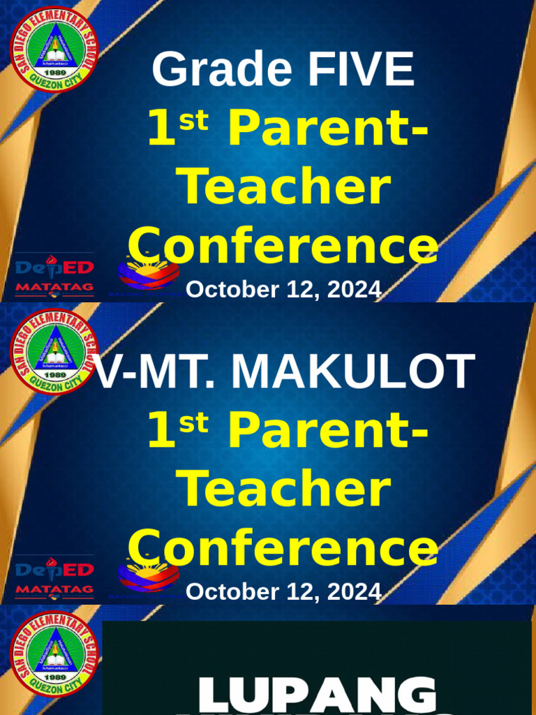 1ST Parent Teacher Conference 2024 2025 | PDF