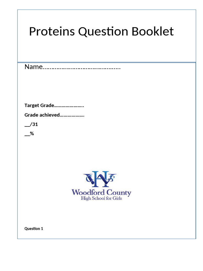 Protein Structure and Function Quiz | PDF | Amino Acid | Proteins