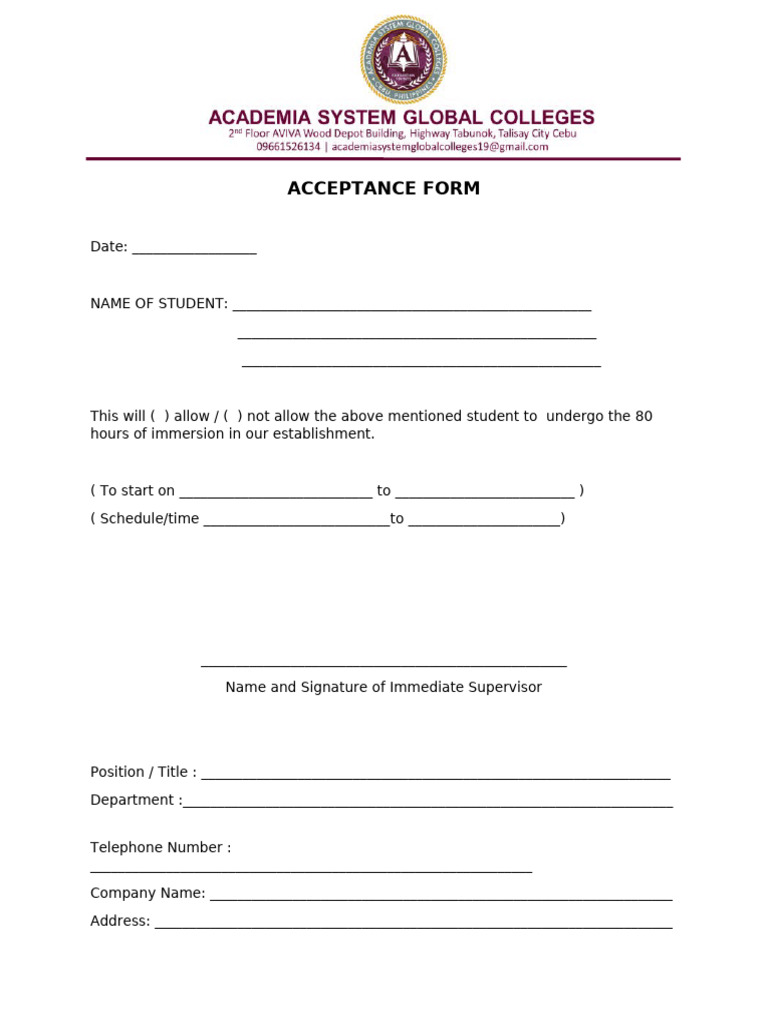 Acceptance Form | PDF