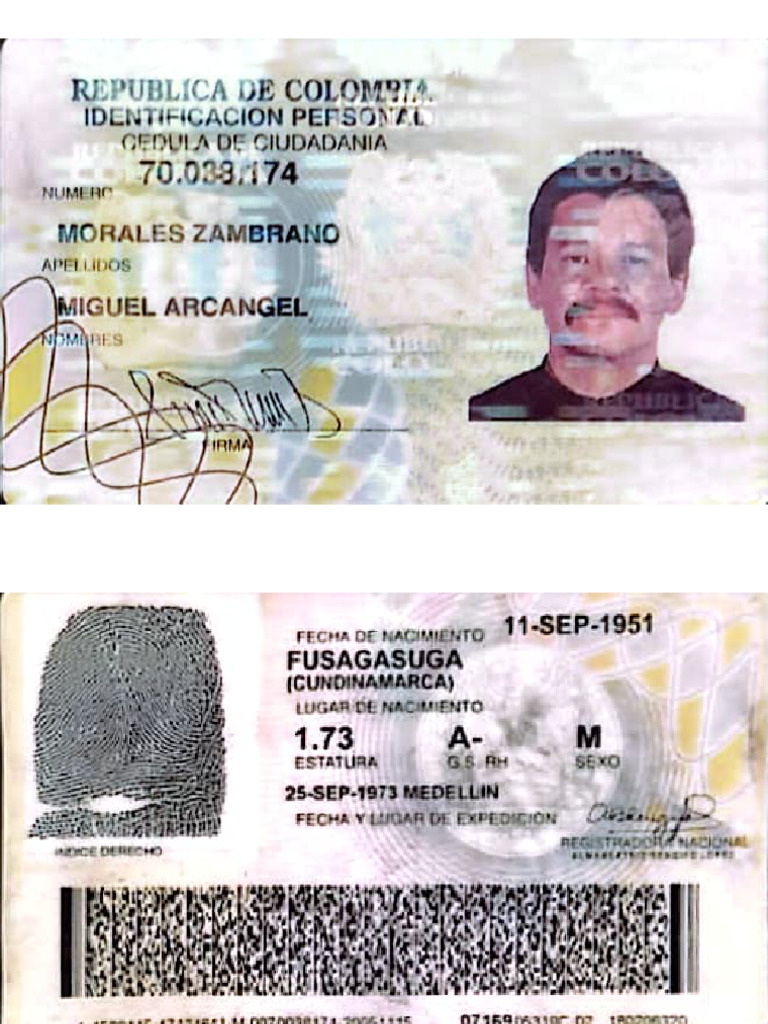 Cedula Miguel Arcángel Morales Zambrano | PDF